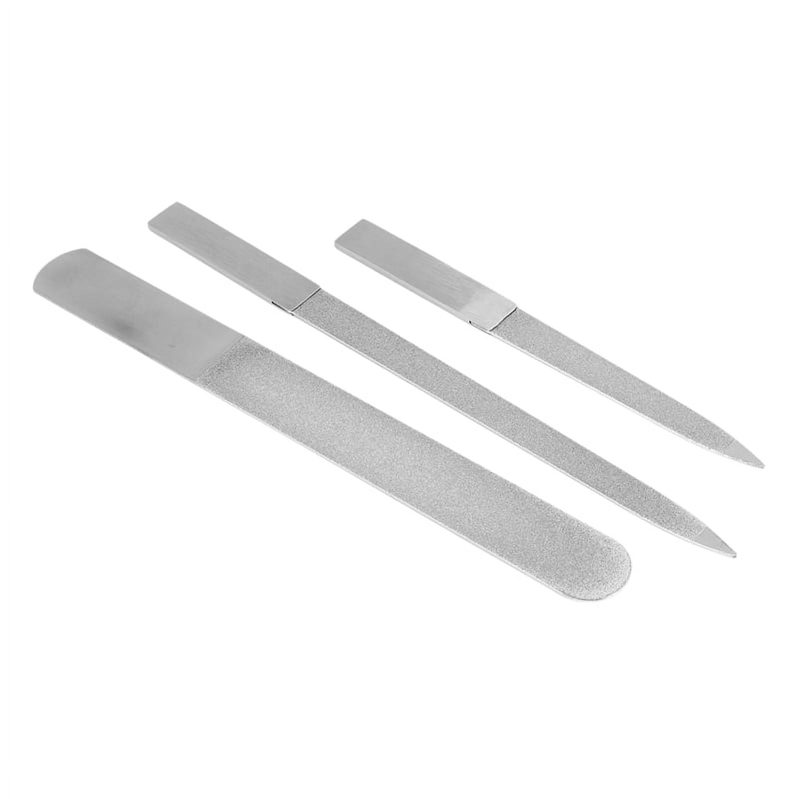 3-Piece Stainless Steel Nail File Set - Small & Large Fingernail Files ...