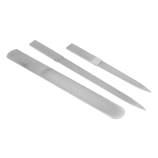 3-Piece Stainless Steel Nail File Set - Small & Large Fingernail Files ...