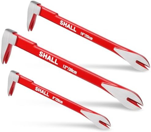 3-Piece Nail Puller Tool Set, 12’’, 10’’, 8’’ - Heavy Duty & Cats Paw ...