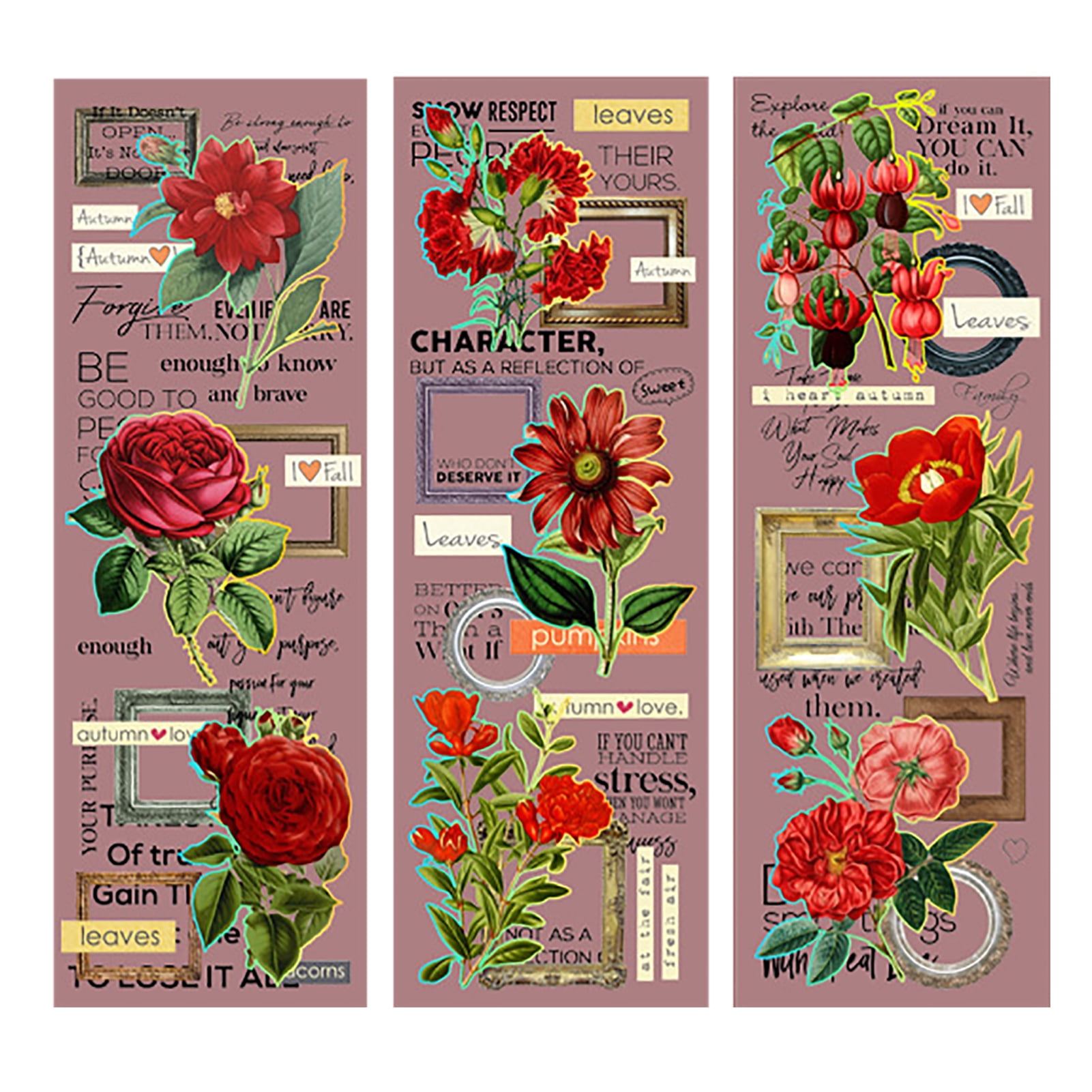 3-Piece Natural Sticker Set - Scrapbook Vintage Paper - Beautiful Easy ...