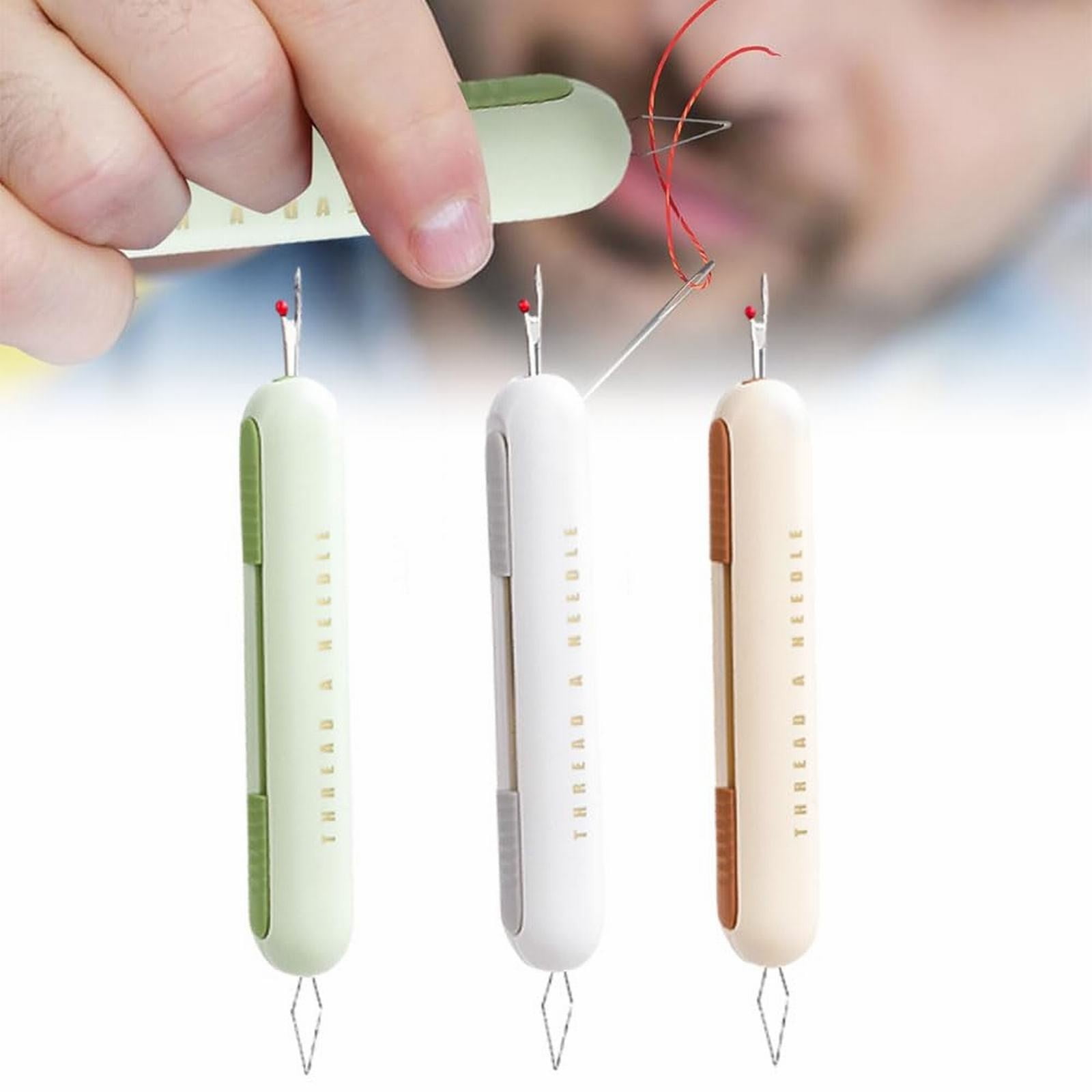 3-Piece Needle Threader and Seam Ripper, 2 in 1 Needle Threader Seam ...