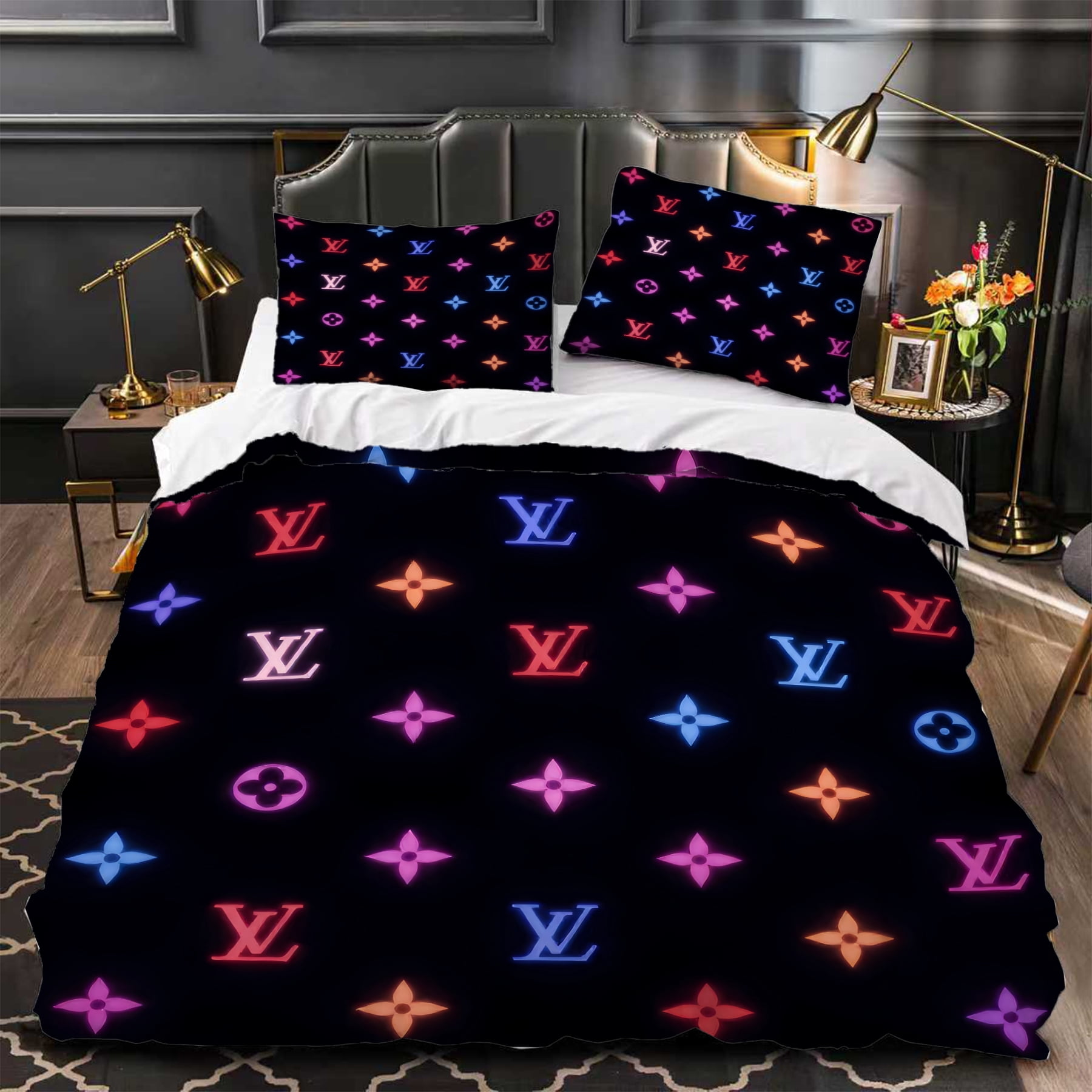 3-Piece Neon Duvet Cover Set Vibrant Colorful Design Modern Bedding for ...
