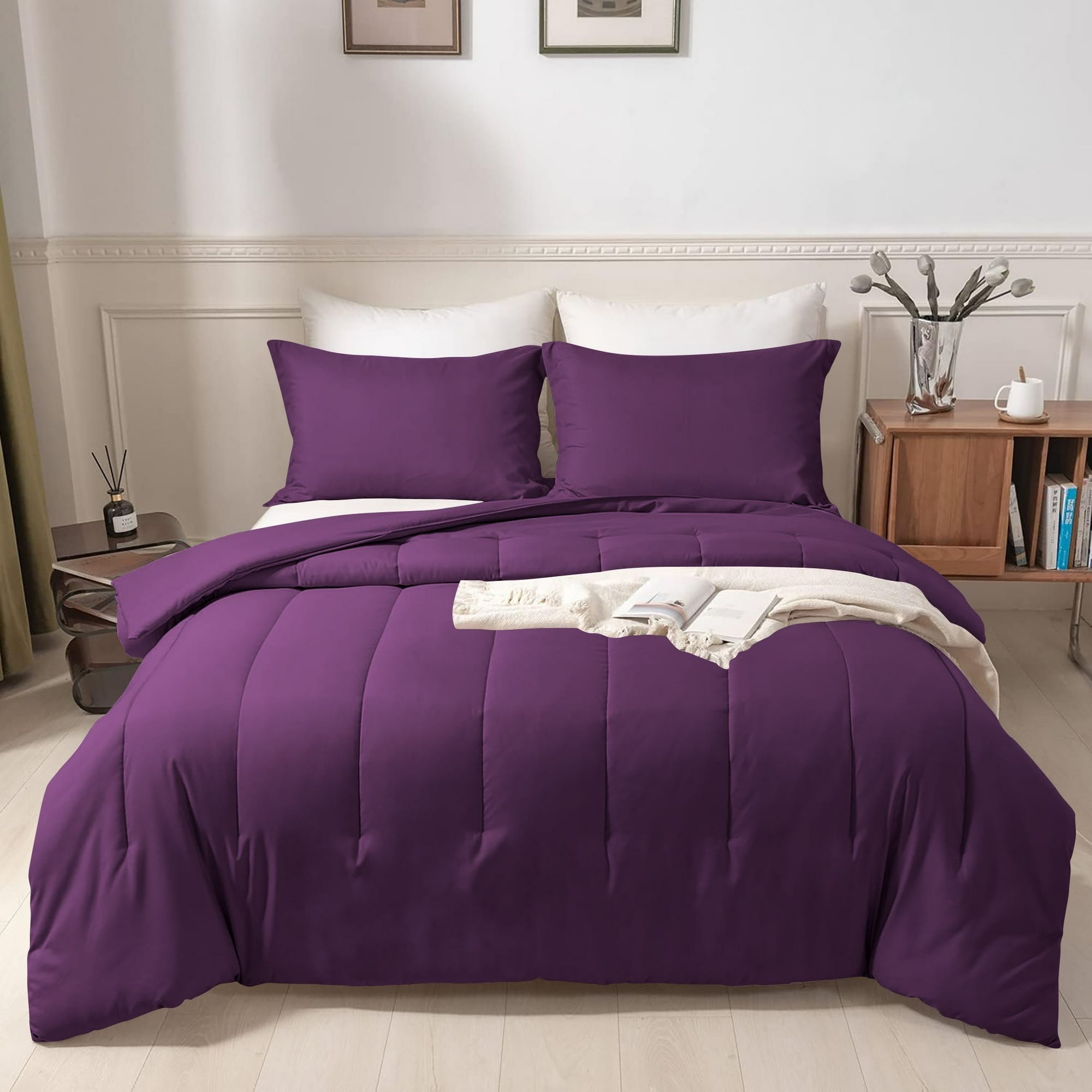 3 Piece New Straight Line Pattern Comforter Set, 800 TC, 100% Egyptian ...