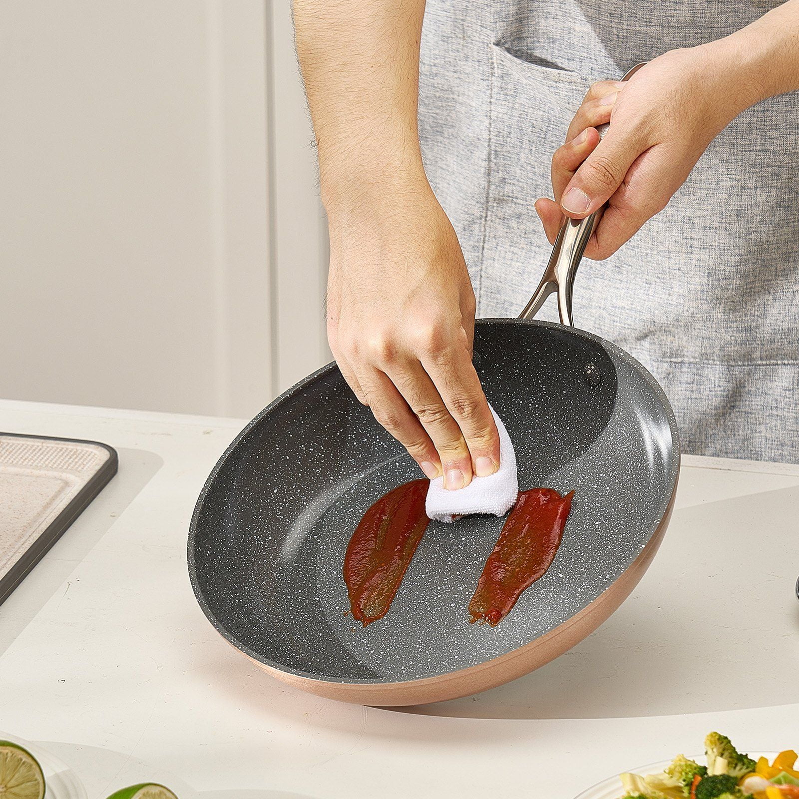 3-Piece Non-Stick Frying Pan Set, 8/10/12 Inch Aluminum Skillet ...