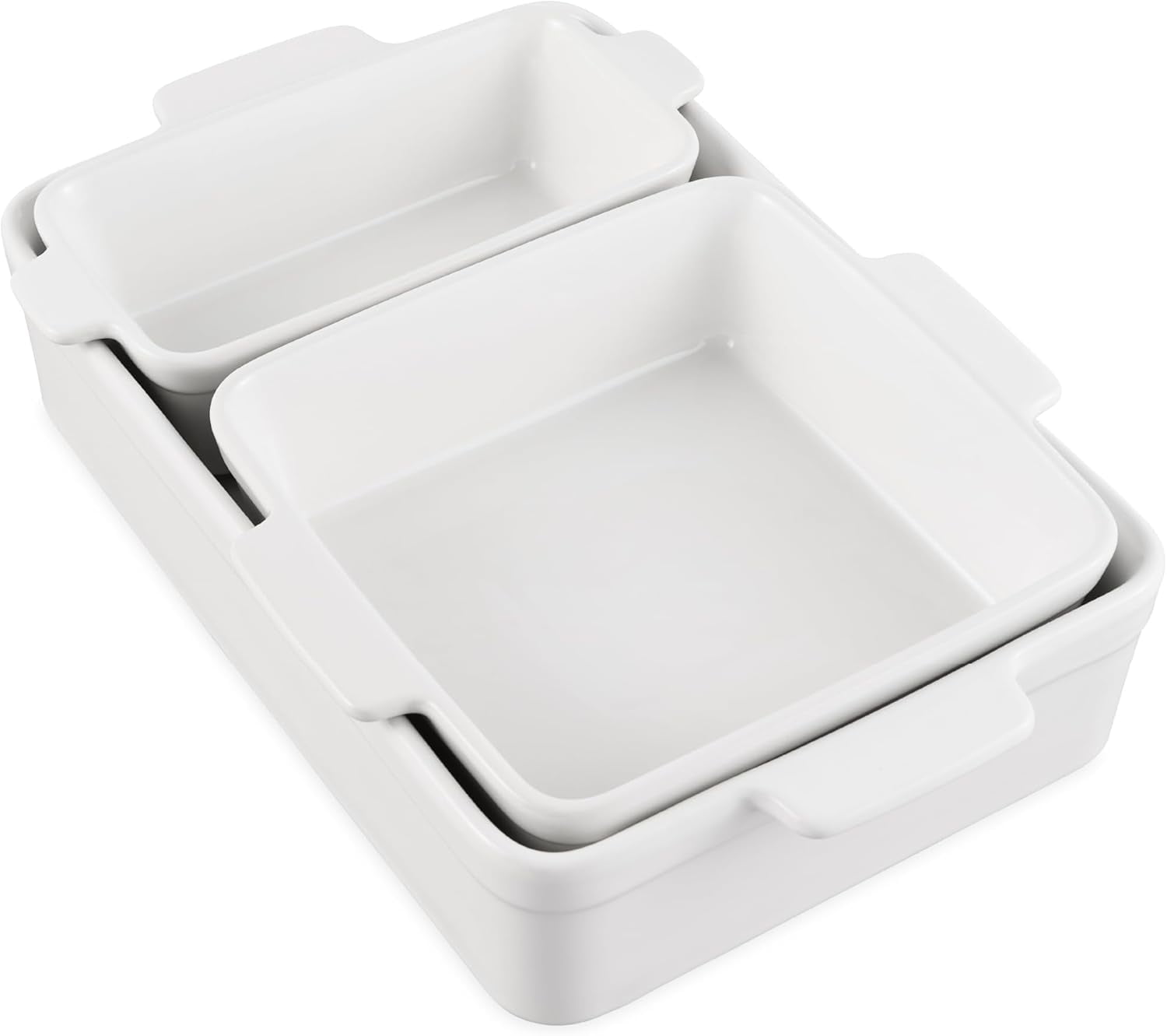3-Piece Nonstick Bakeware Set, Includes Ceramic Casserole, Bread Loaf ...