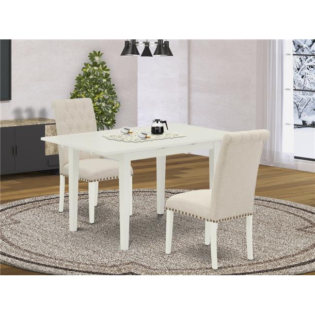 3 Piece Norfolk Modern Dinette Set - Linen White - Walmart.com