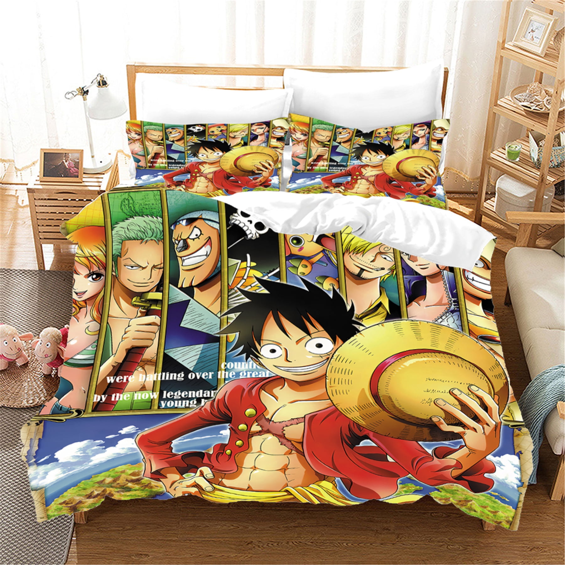 3-Piece One Piece Duvet Cover Set - Vibrant Hat Bedding Nami Perfect ...