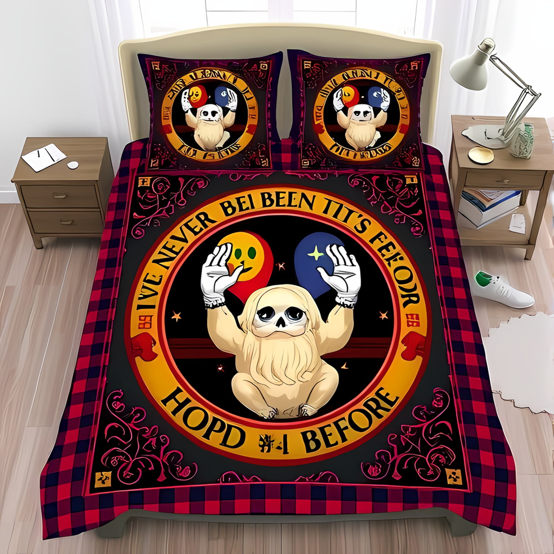 3-Piece & Orbs Duvet Cover Set with Border & Coordinating Pillowcases - Whimsical Bedding ...