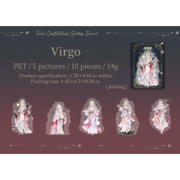 3-Piece - Original Character Stickers, Twelve Constellation Goddess ...