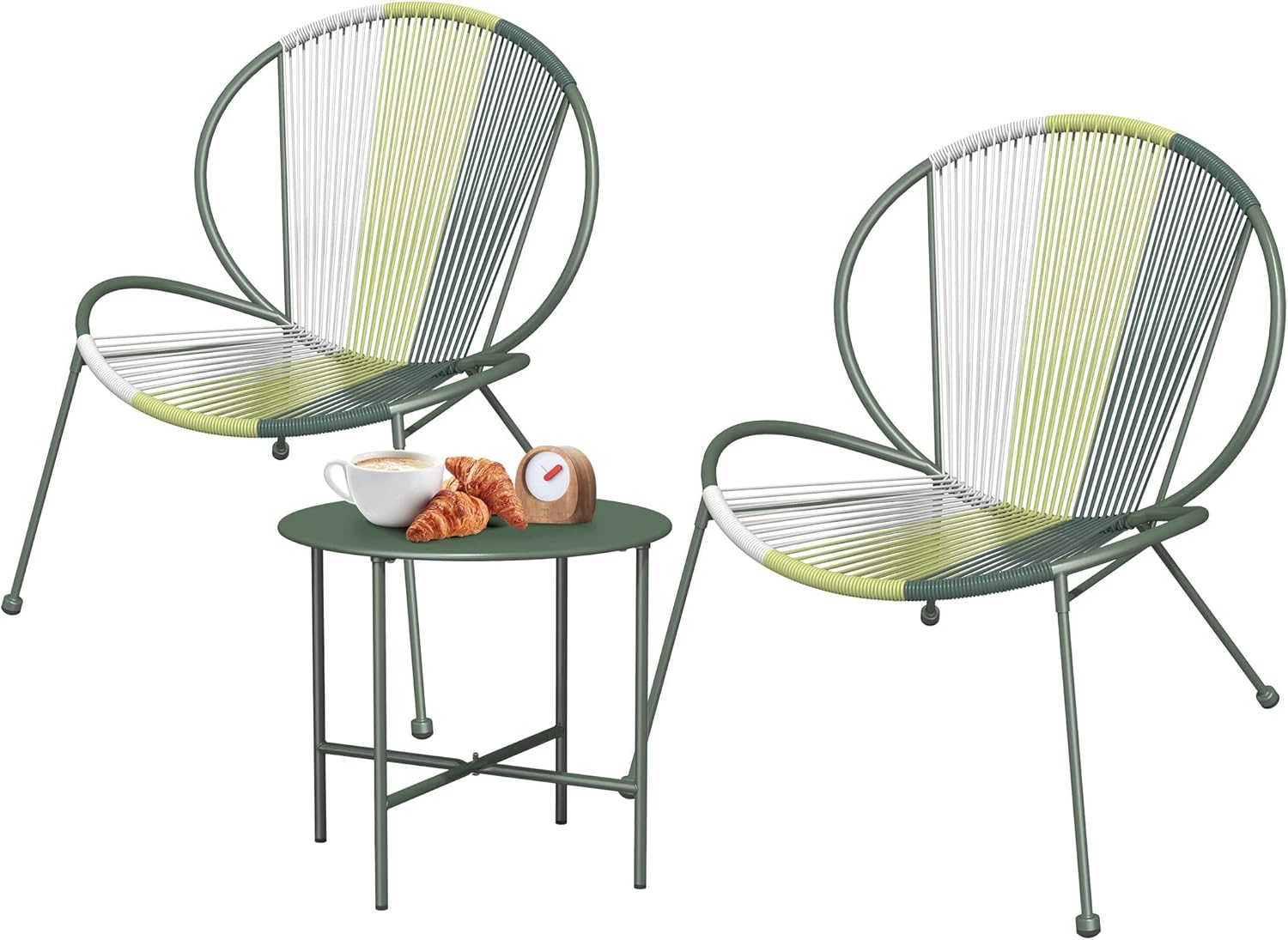 3-Piece Outdoor Acapulco Chair Set Conversation Low Seat Bistro Sets ...
