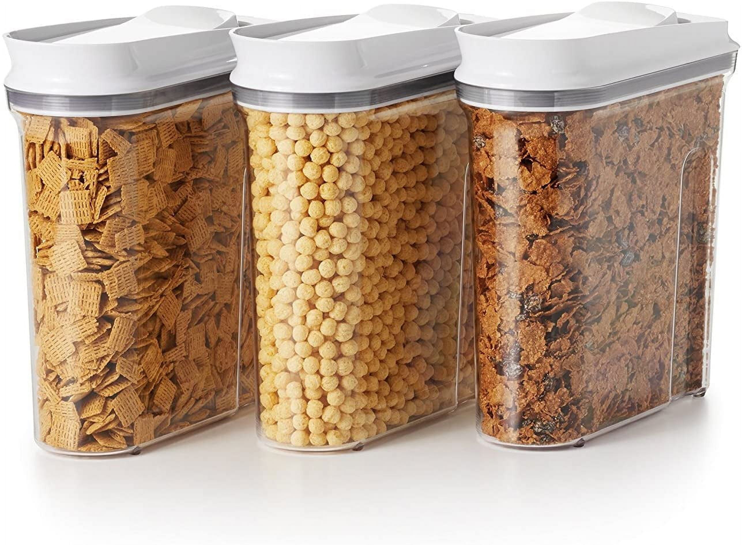 3-Piece POP Cereal Dispenser Set Airtight Dry Food Storage Containers ...