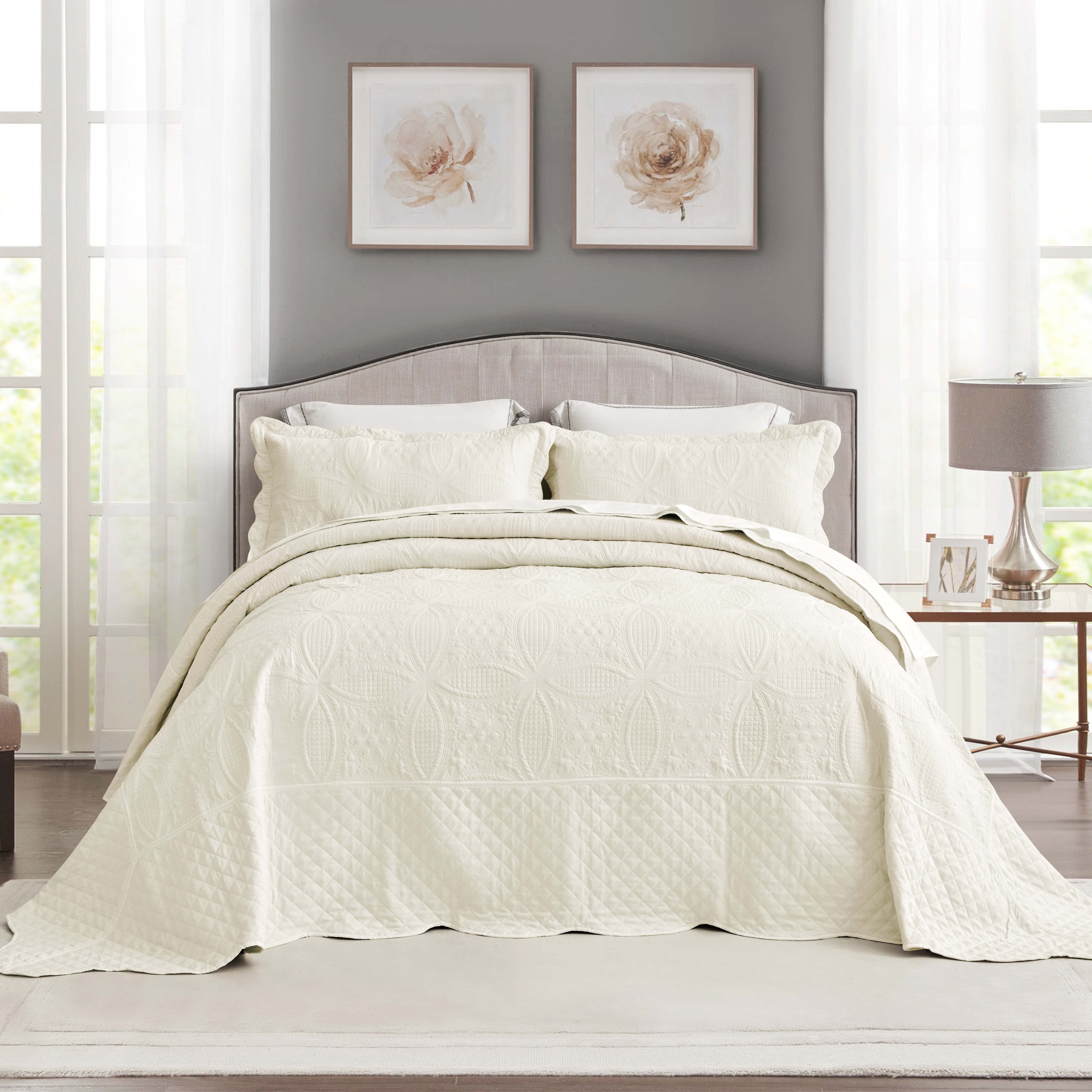 Tritard 3-Piece Oversized King Quilts Bedspread 128x120 Extra Wide ...