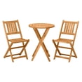 Acacia Wood Bistro Set, 3-Piece Folding Patio Furniture Set with 2 ...