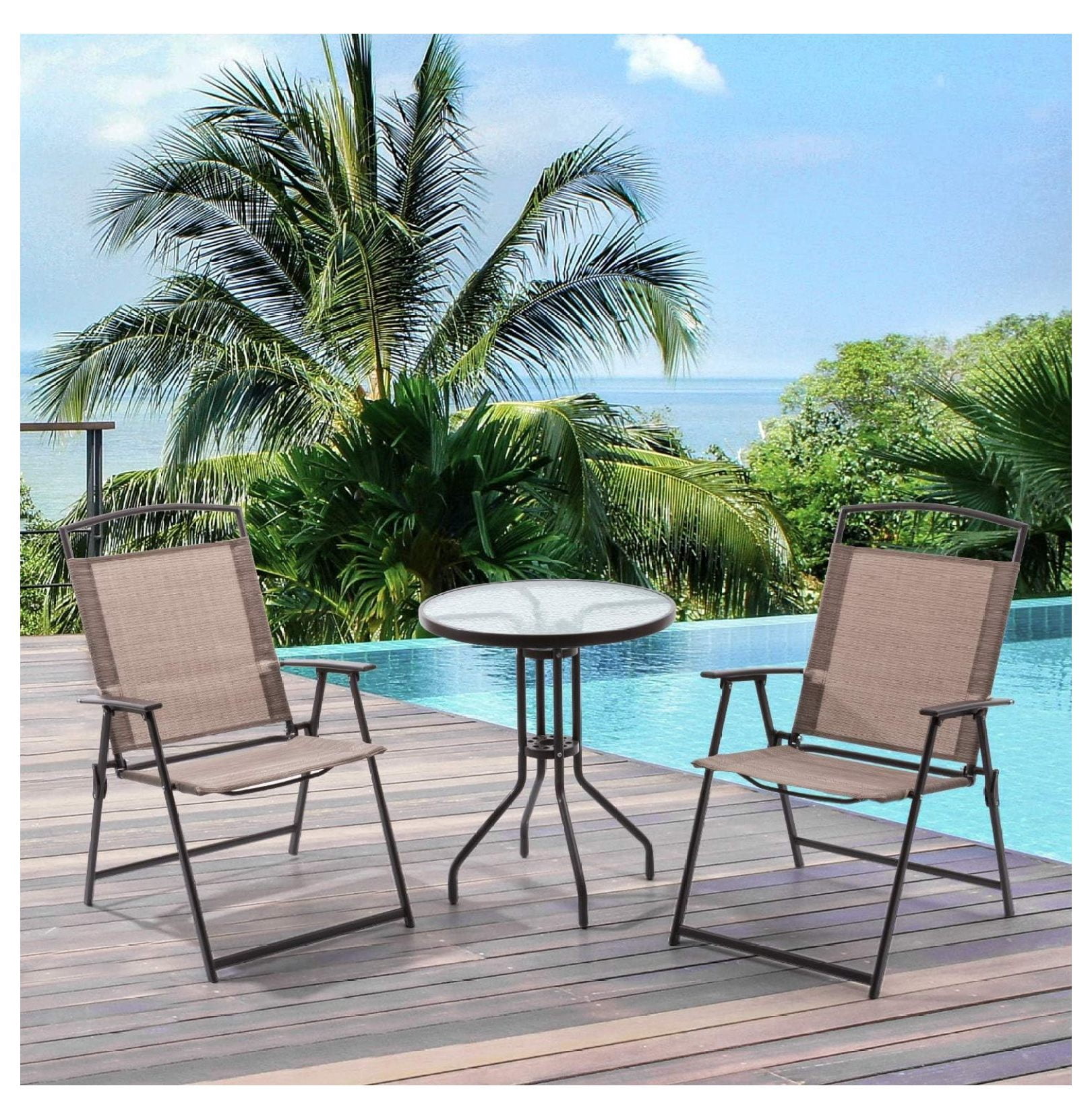 3 Piece Patio Bistro Set,Outdoor Conversation Set Outdoor Patio ...