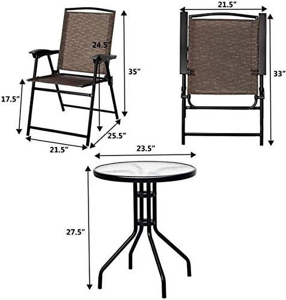 3 Piece Patio Bistro Set, Outdoor & Indoor Conversation Set, Glider Set ...