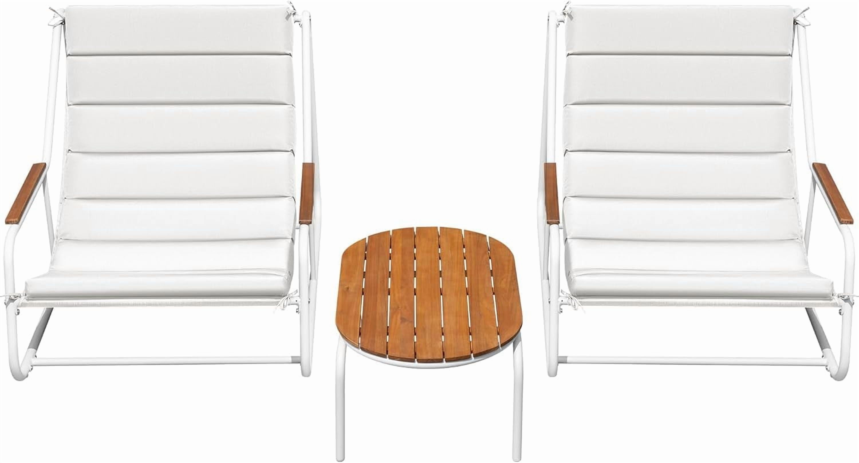 3-Piece Patio Furniture Set 2 All-Weather Teslin Chaise Lounge Chairs ...