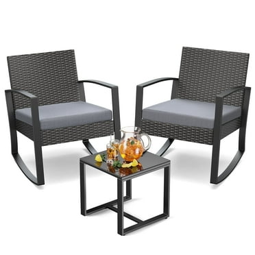 Mainstays Skyler Steel 3-Piece Wicker Rope Chat Set, Grey - Walmart.com