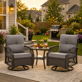 Walmart 3-Piece Patio Set: 2 Swivel Rocker Chairs, Glass Table, PE ...