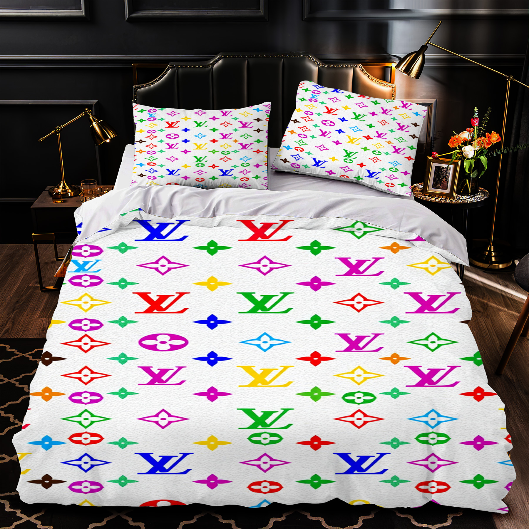 3-Piece Pattern Duvet Cover Set - Colorful Modern Design with Matching ...