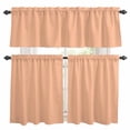 3 Piece Peach Fuzz Kitchen Curtain Valance and Tiers Set Coral Solid ...