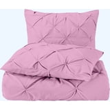 3 Piece Pinch Pleated Duvet Cover set 100% Egyptian Cotton with Hidden ...