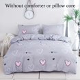 3-Piece Pink Heart Print Bedding Set - Ultra-Soft Polyester Fiber ...