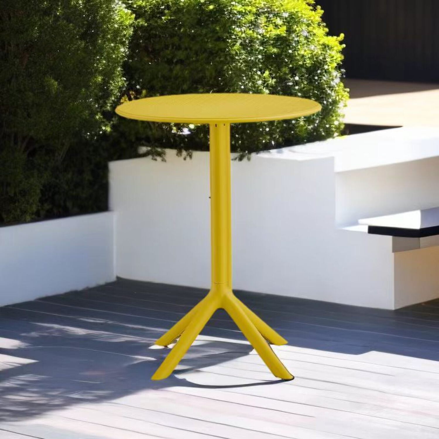 3 Piece Plastic Arm Chair Bistro Grs Premium Ocean Plastic, Mustard ...