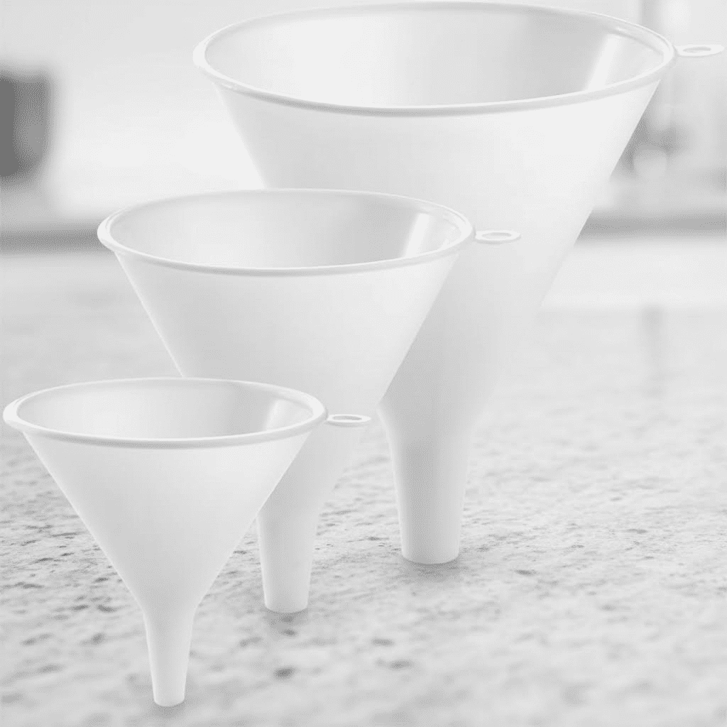 3-Piece Plastic Funnel Set with Large, Medium, and Small Spouts for ...