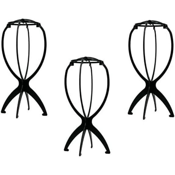 3-Piece Plastic Hat Stand - Durable, Stable Cap Rack & Wig Holder ...