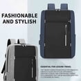3-Piece Polyester Travel Backpack Set with External USB Charging Port ...