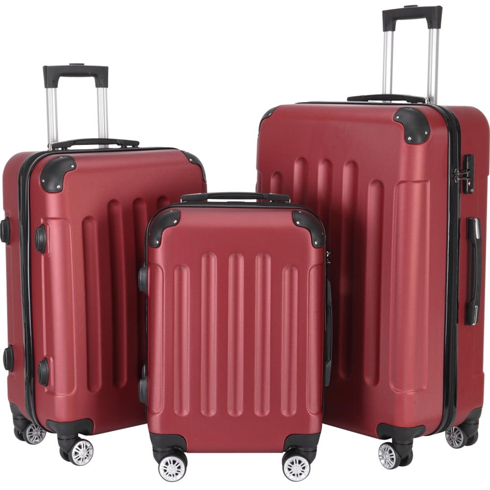 3 Piece Portable Luggage Set, Hardshell Carry on Luggage for Airplane ...