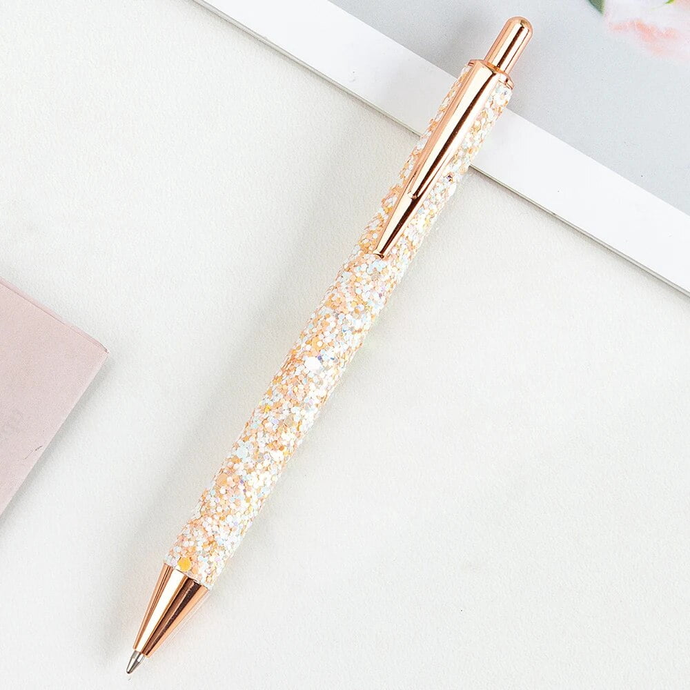 3 Piece Press Ballpoint Pen Cute Wedding Gold Metal Stationery E ...
