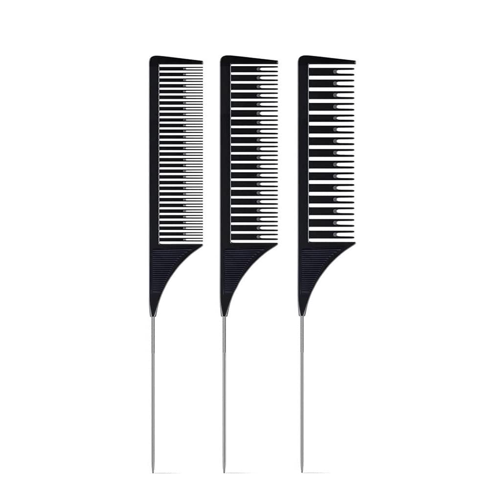 3 Piece Professional Dyeing Hair Comb Set Highlight Combs for Hair ...