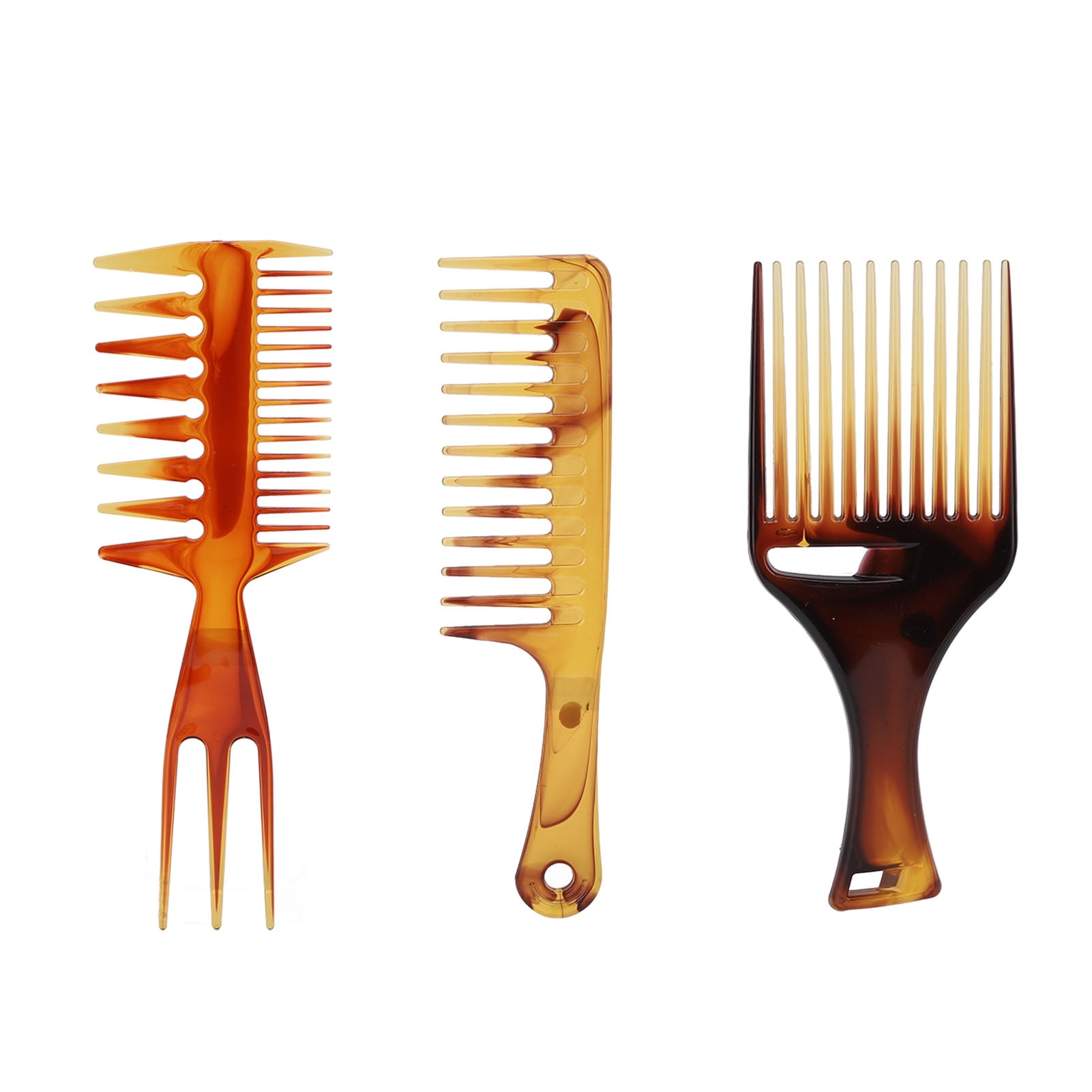 3-Piece Professional Hair Comb Set - Portable Wide Teeth Combs for Home ...
