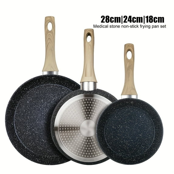 3-Piece Professional Nonstick Frying Pan Set - 7/9/11 Inch Versatile ...