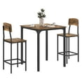 3 Piece Pub Table Set, Kitchen Table and Chairs, Square Dining Table ...