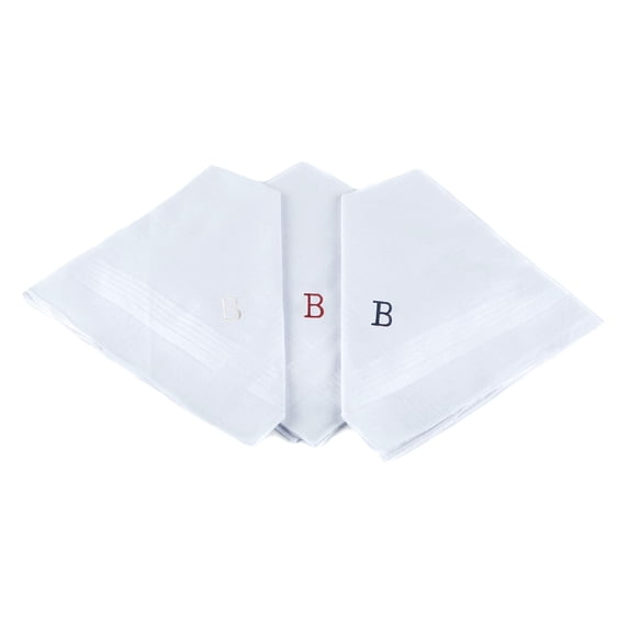 Boxed Gifts, 3-Piece Cotton Initial Handkerchiefs, 40cm x 40cm ...