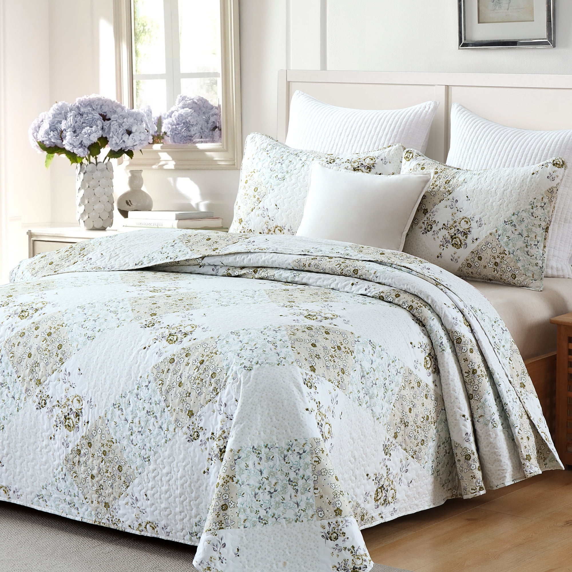 3-Piece Queen Quilt Set, Greagle Lightweight Patchwork Queen Size ...