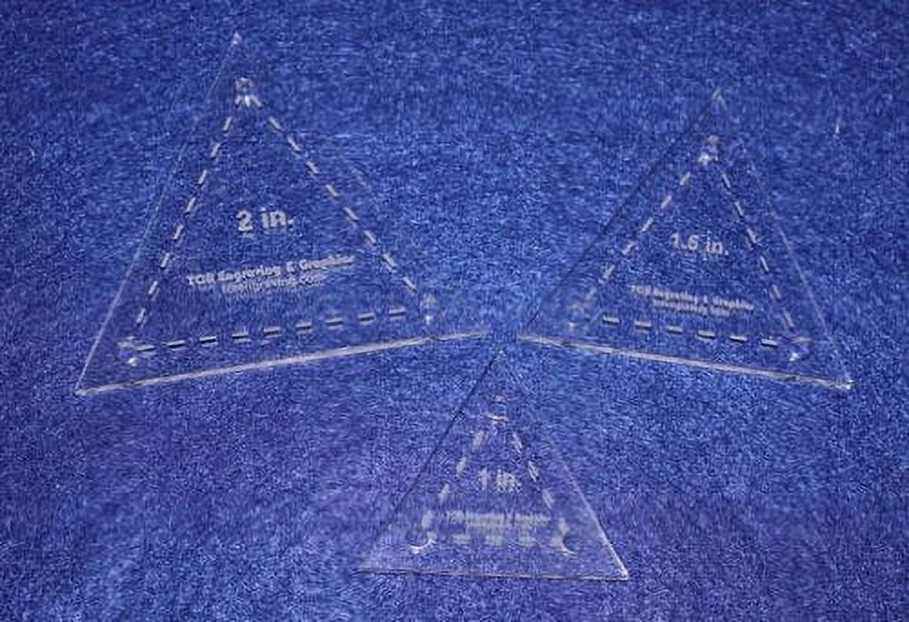 3 Piece Quilt Templates Equilateral Triangles. 1", 1 1/2", 2" - Clear ...