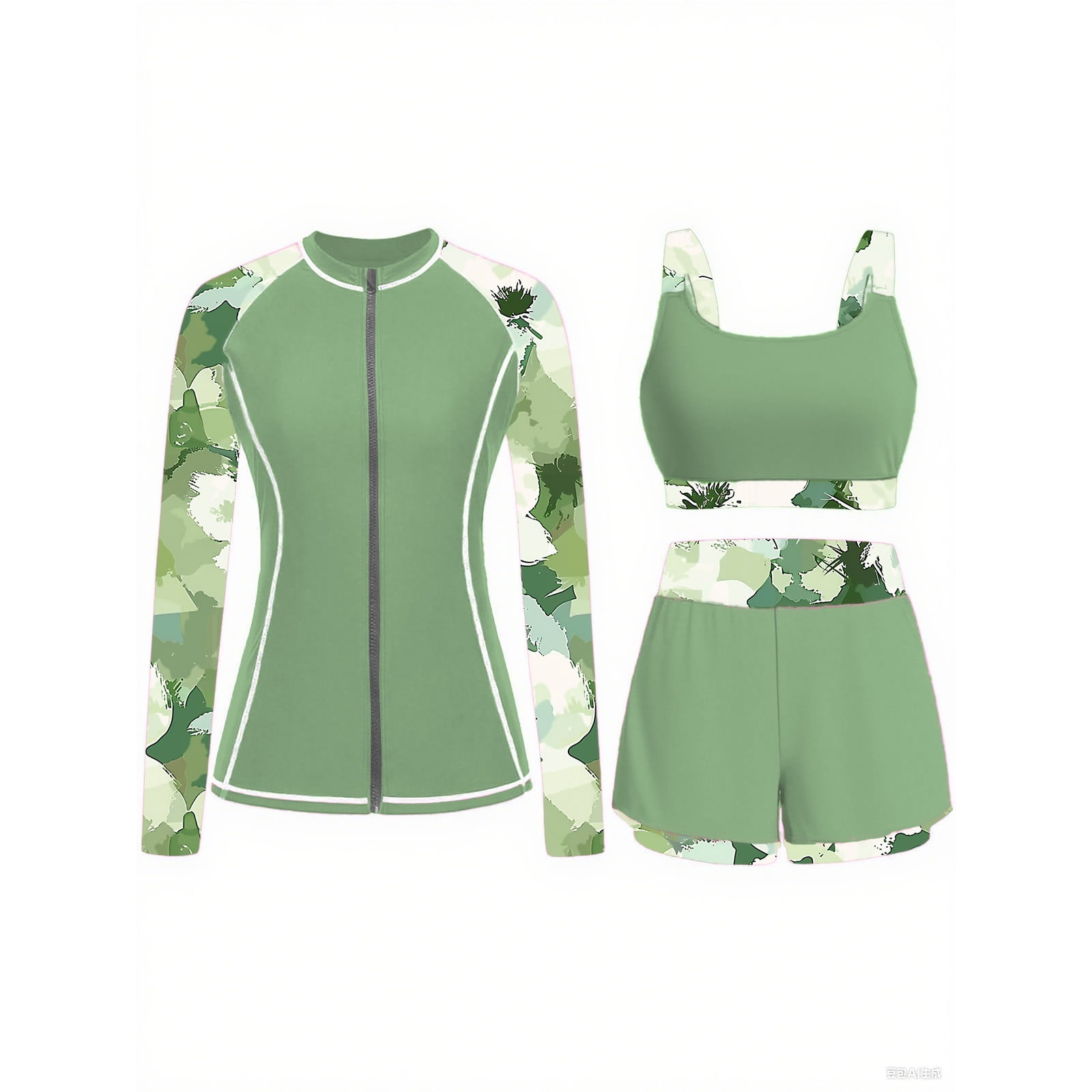 3 Piece Rash Guard for Women, Long Sleeve Swimsuits Bathing Suit , UPF ...