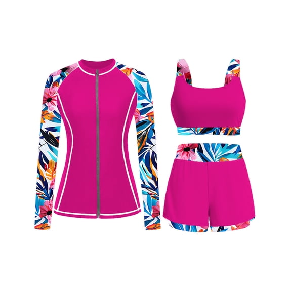 3 Piece Rash Guard for Women, Long Sleeve Swimsuits Bathing Suit , UPF ...