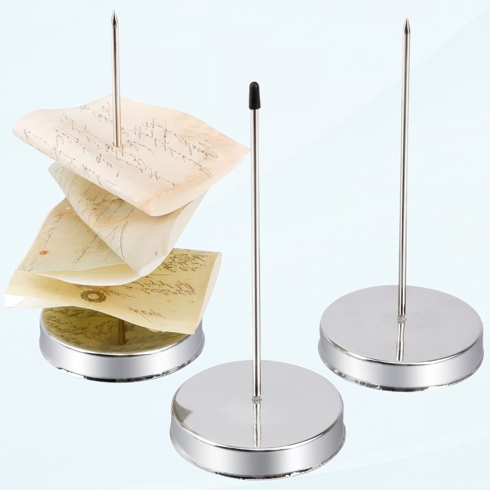 3 Piece Receipt Holder Spikes for Desk, Stainless Steel Ticket Stabber ...