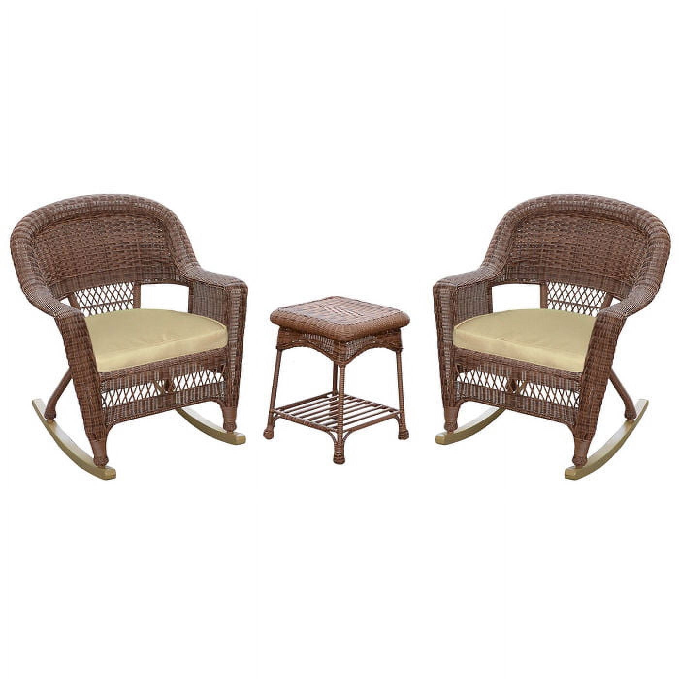 3-Piece Resin Wicker Rocker Chair & End Table Set by Jeco - Walmart.com