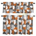 3 Piece Retro Geometric Kitchen Curtain Valance and Tiers Set Art Decor ...