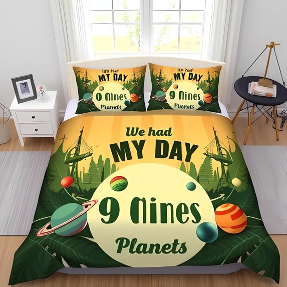 3-Piece Retro Inspired Duvet Cover Set - Whimsical Tropical Landscape ...