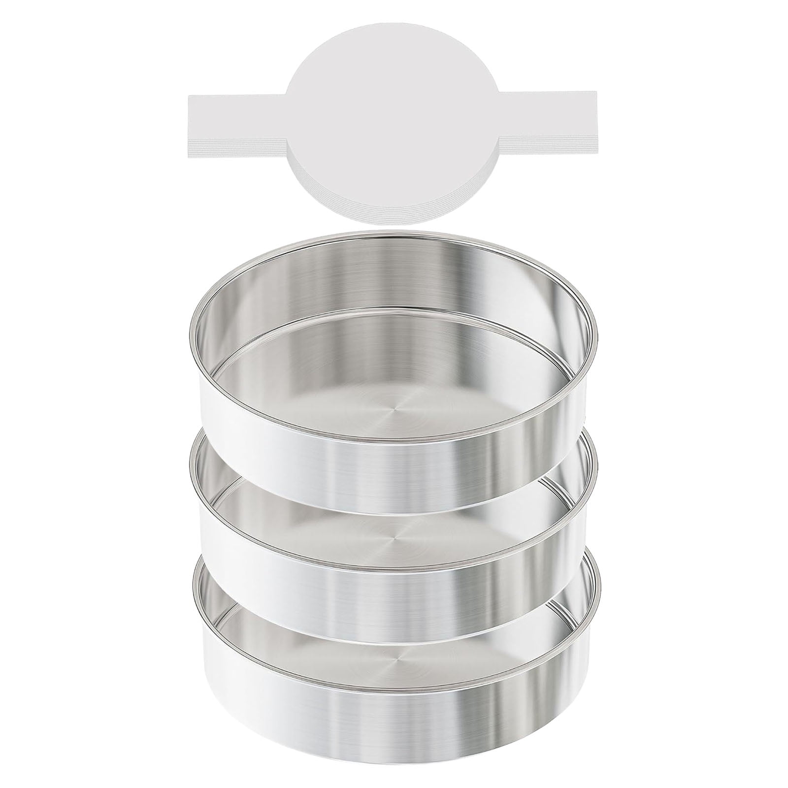 3 Piece Round Cake Pan Set 8inch Commercial Grade Nonrust Steel ...