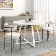 NORDICANA 5-Pieces 37-Inch Dining Table Set for 4 - Space Saving Round ...