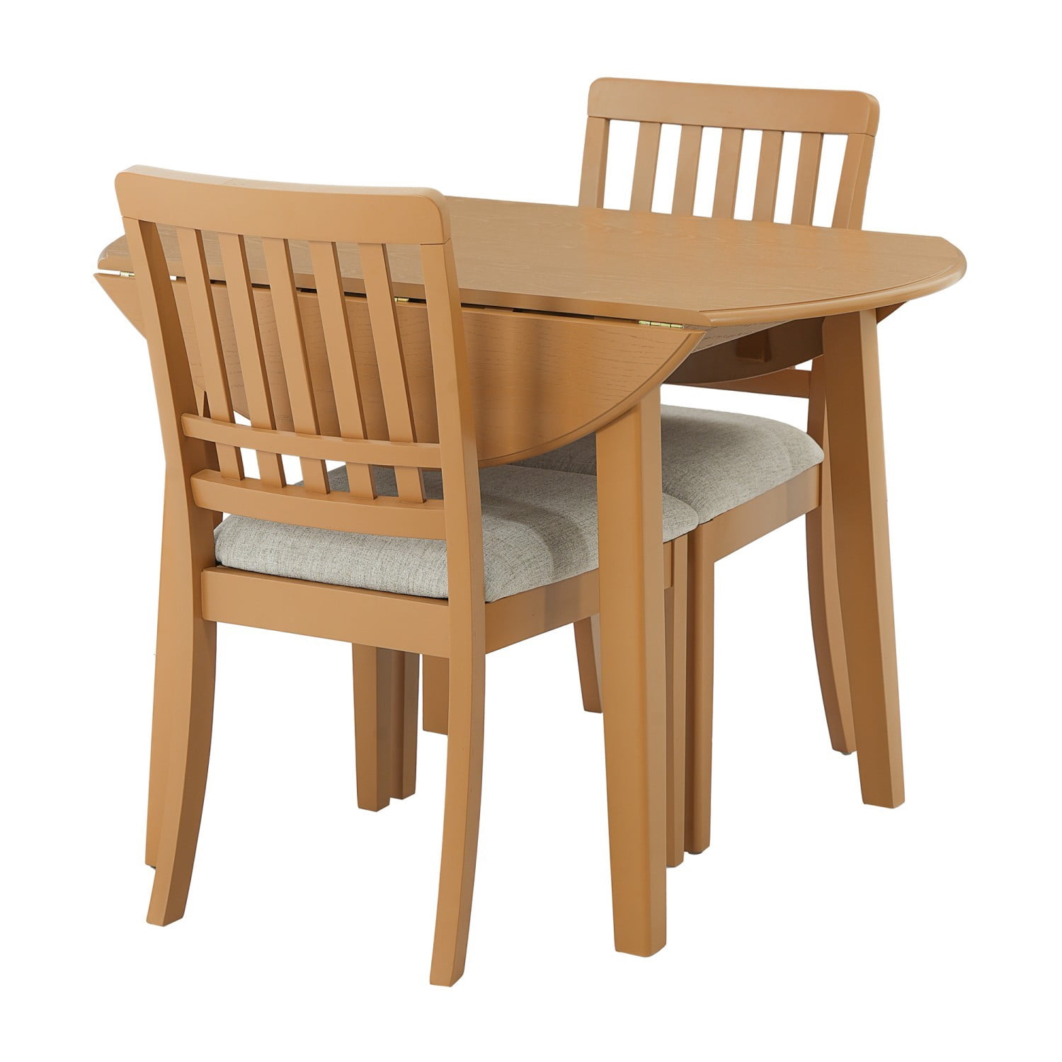 3-Piece Round Dining Table Set for 2 People Folding Wood Dining Table ...