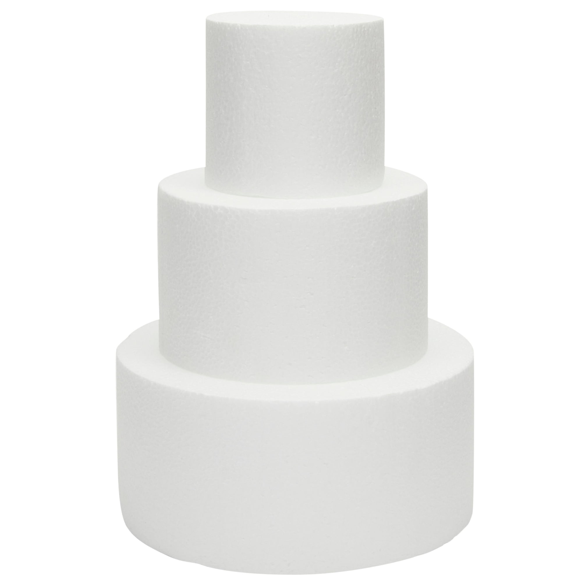 3 Piece Round Foam Cake Dummy Set for Decorating, Faux Cake in 3 Sizes ...
