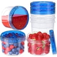 3-Piece Round Plastic Food Storage Container Set with Lids, Microwave ...